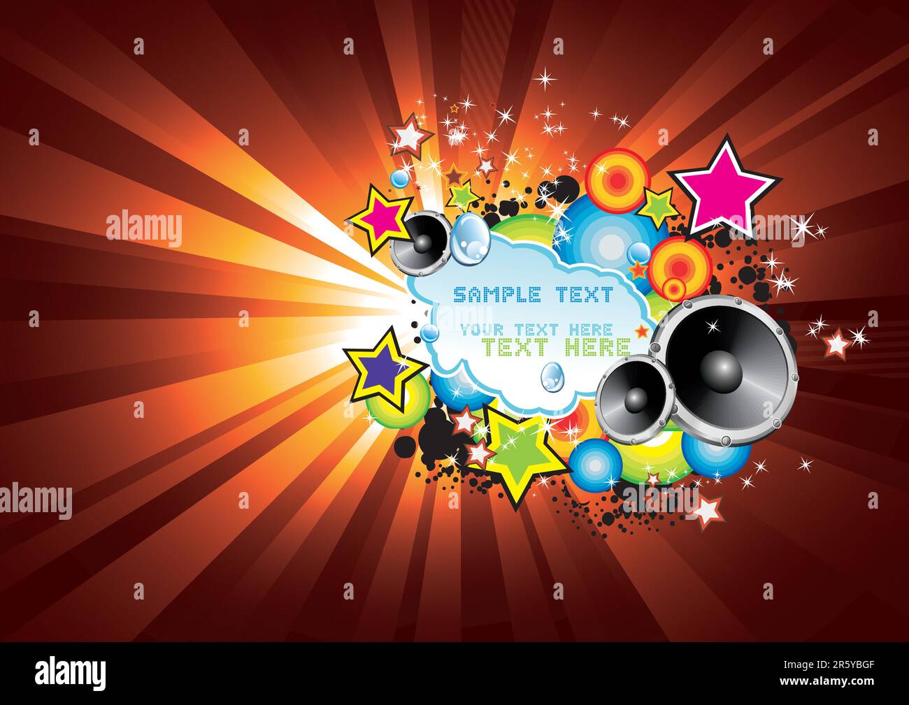 Music speaker explosion Stock Vector Images - Alamy