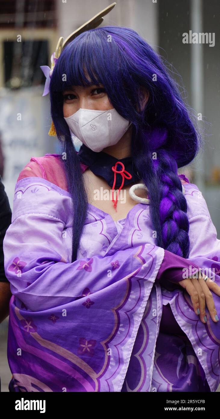 Japan anime cosplay, portrait of a cosplayer in natural background ...