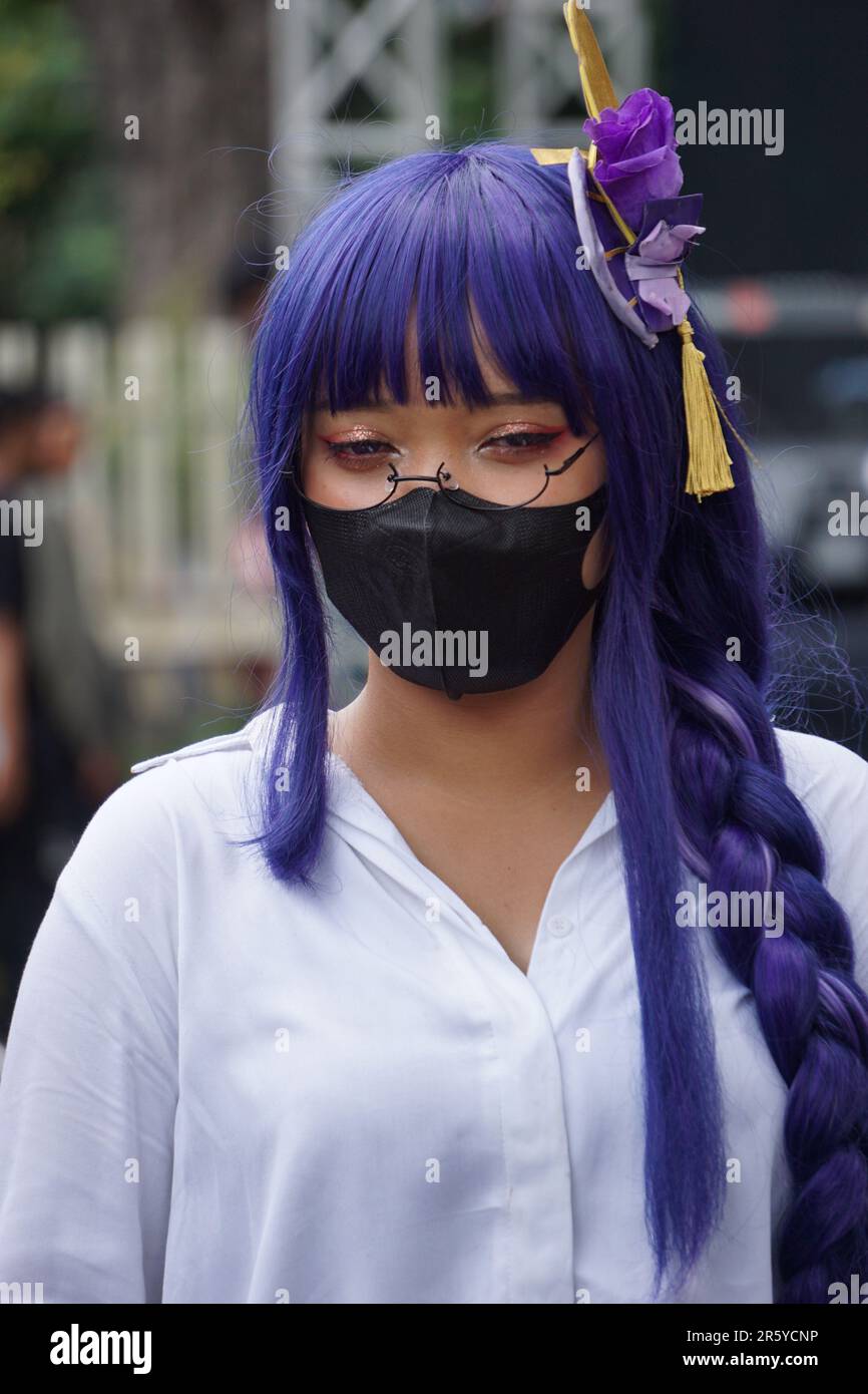 Japan anime cosplay, portrait of a cosplayer in natural background ...