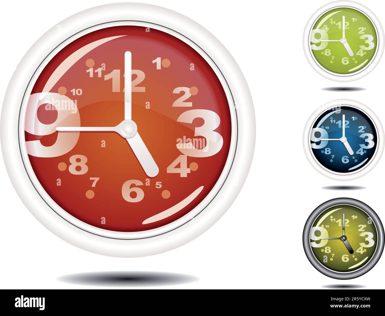Office Wall Clock Illustration (Global Swatches Included Stock Vector ...