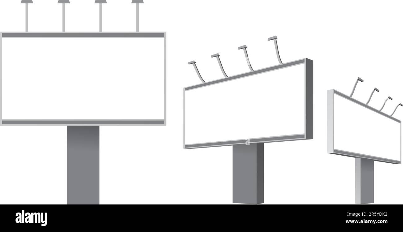 Illustration empty billboard on a white background Stock Vector Image ...