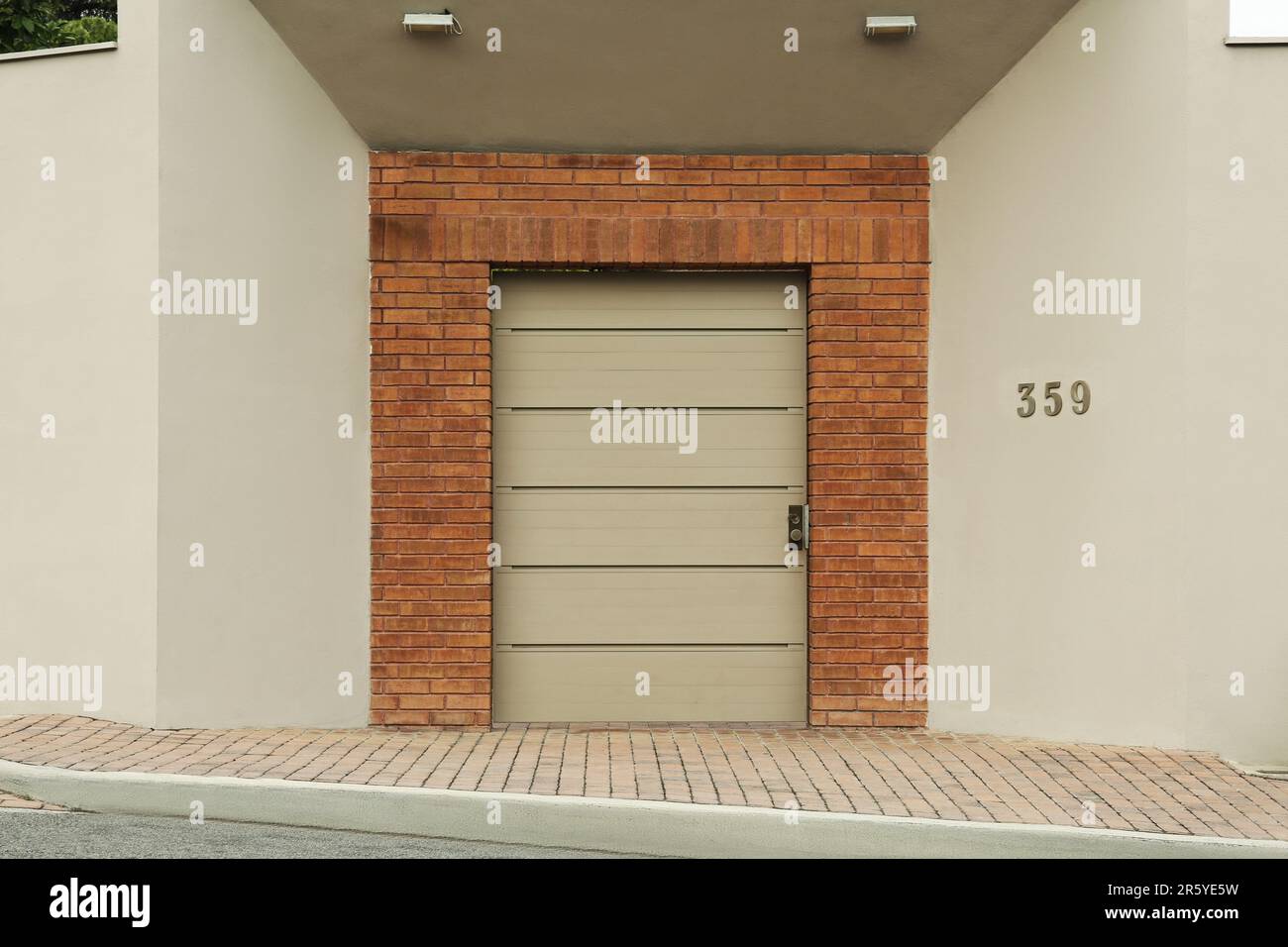 Beige brick house exterior front hi-res stock photography and images ...