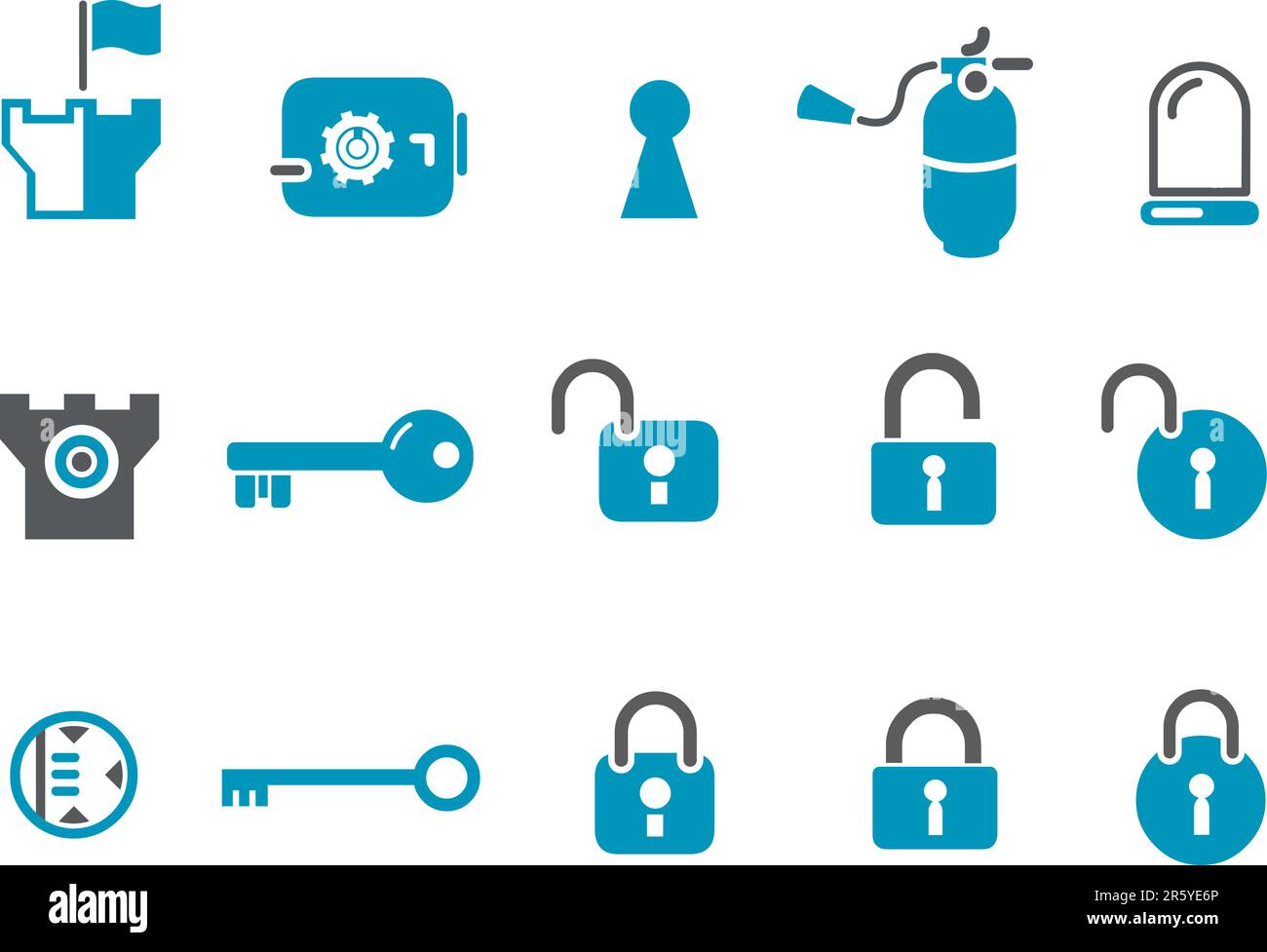 Vector icons pack - Blue Series, security collection Stock Vector Image ...