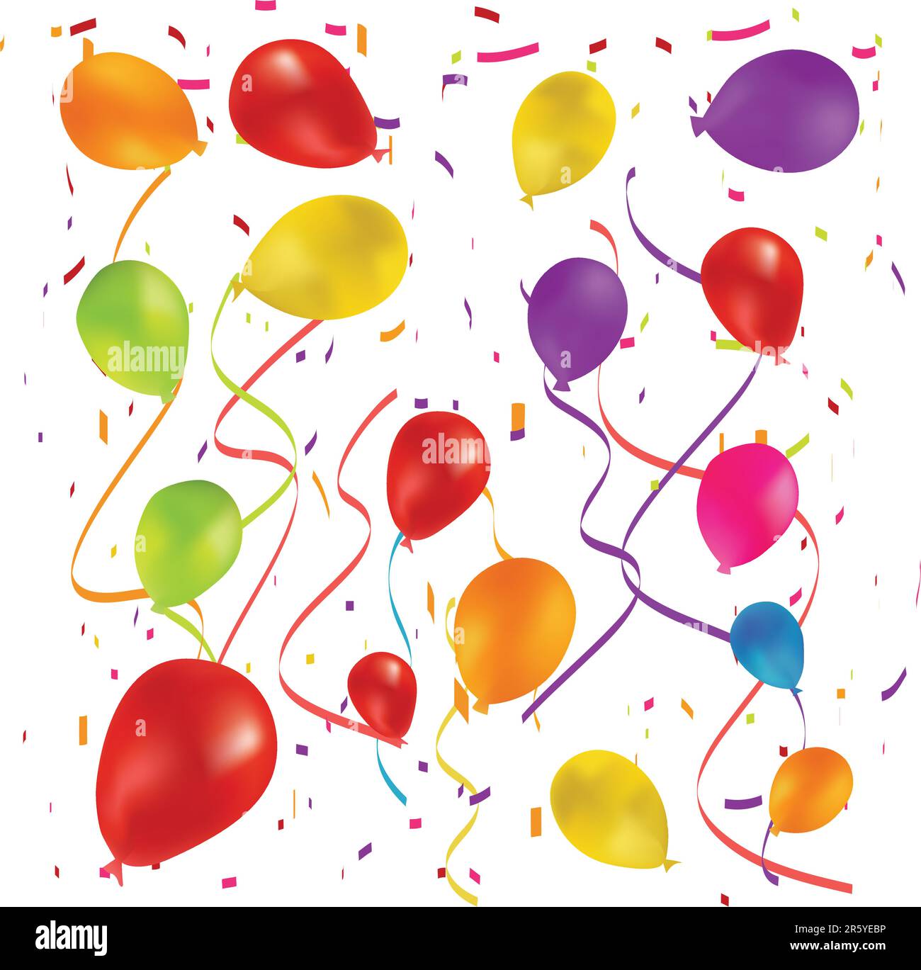 Beautiful color balloon in the air. Vector illustration Stock Vector ...