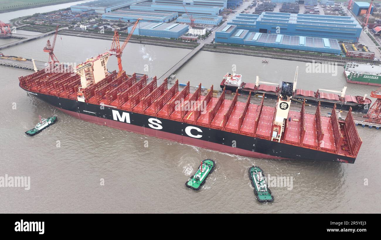 SUZHOU, CHINA - JUNE 6, 2023 - MSC MARIELLA, the world's largest newly ...