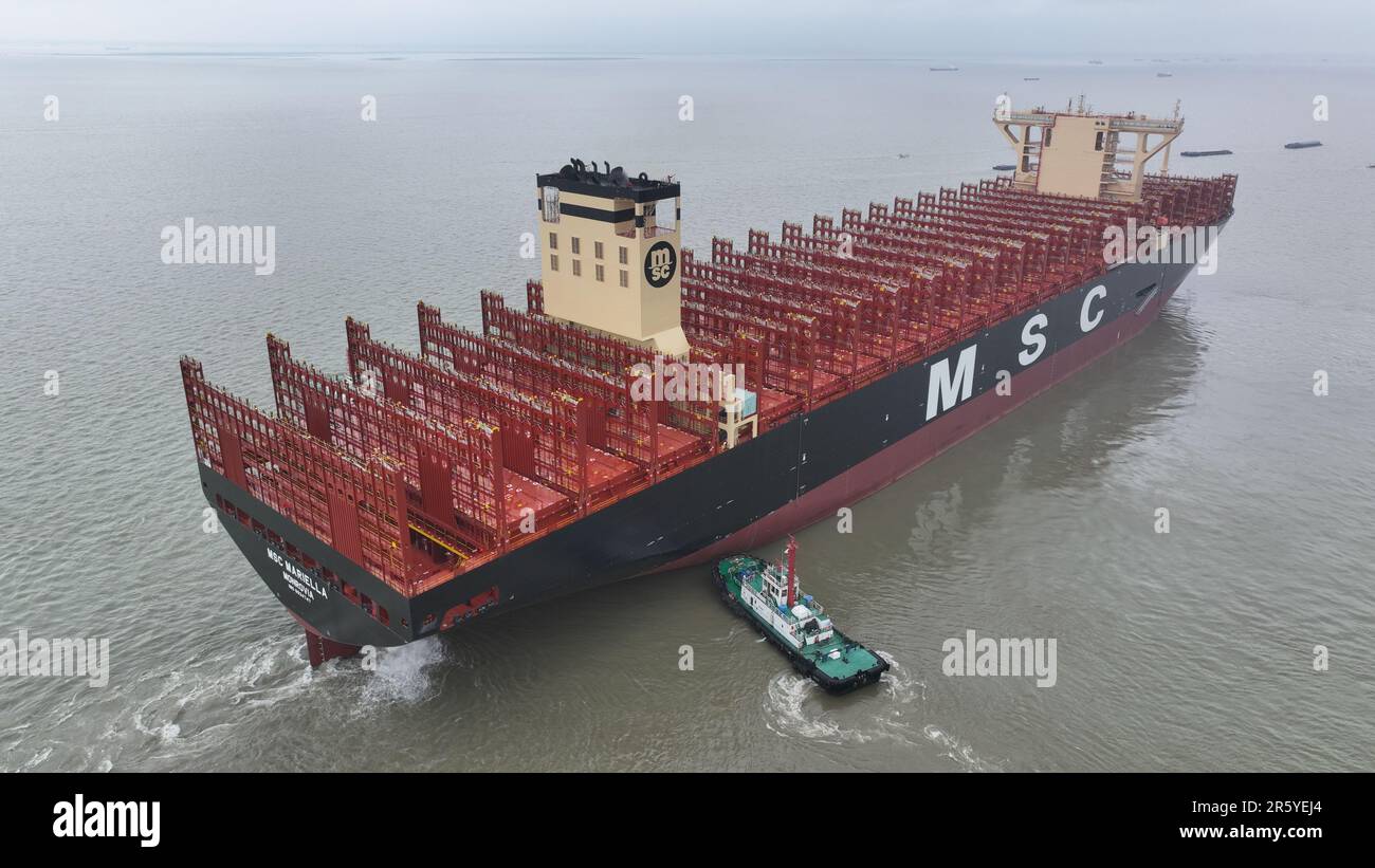SUZHOU, CHINA - JUNE 6, 2023 - MSC MARIELLA, the world's largest newly ...