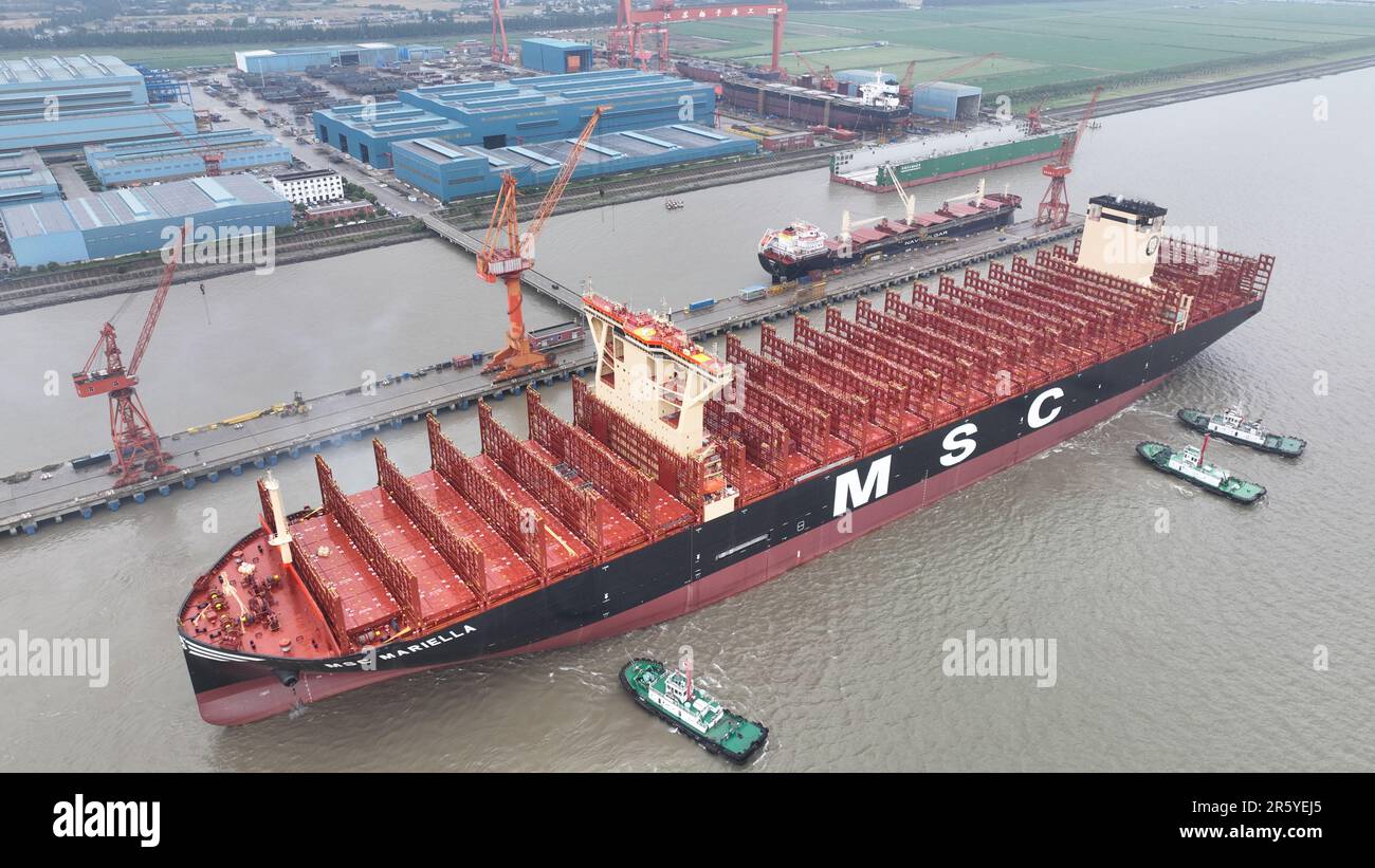 SUZHOU, CHINA - JUNE 6, 2023 - MSC MARIELLA, the world's largest newly ...