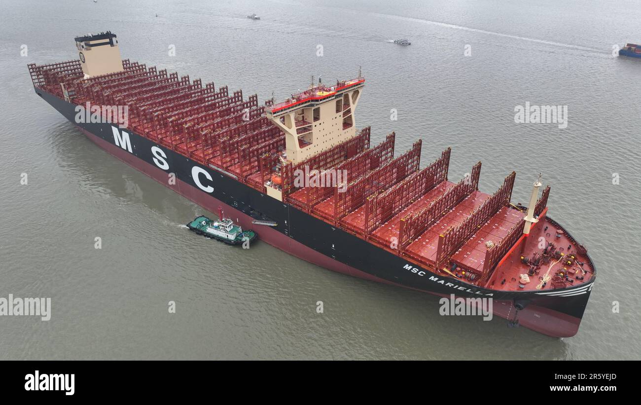 SUZHOU, CHINA - JUNE 6, 2023 - MSC MARIELLA, the world's largest newly ...