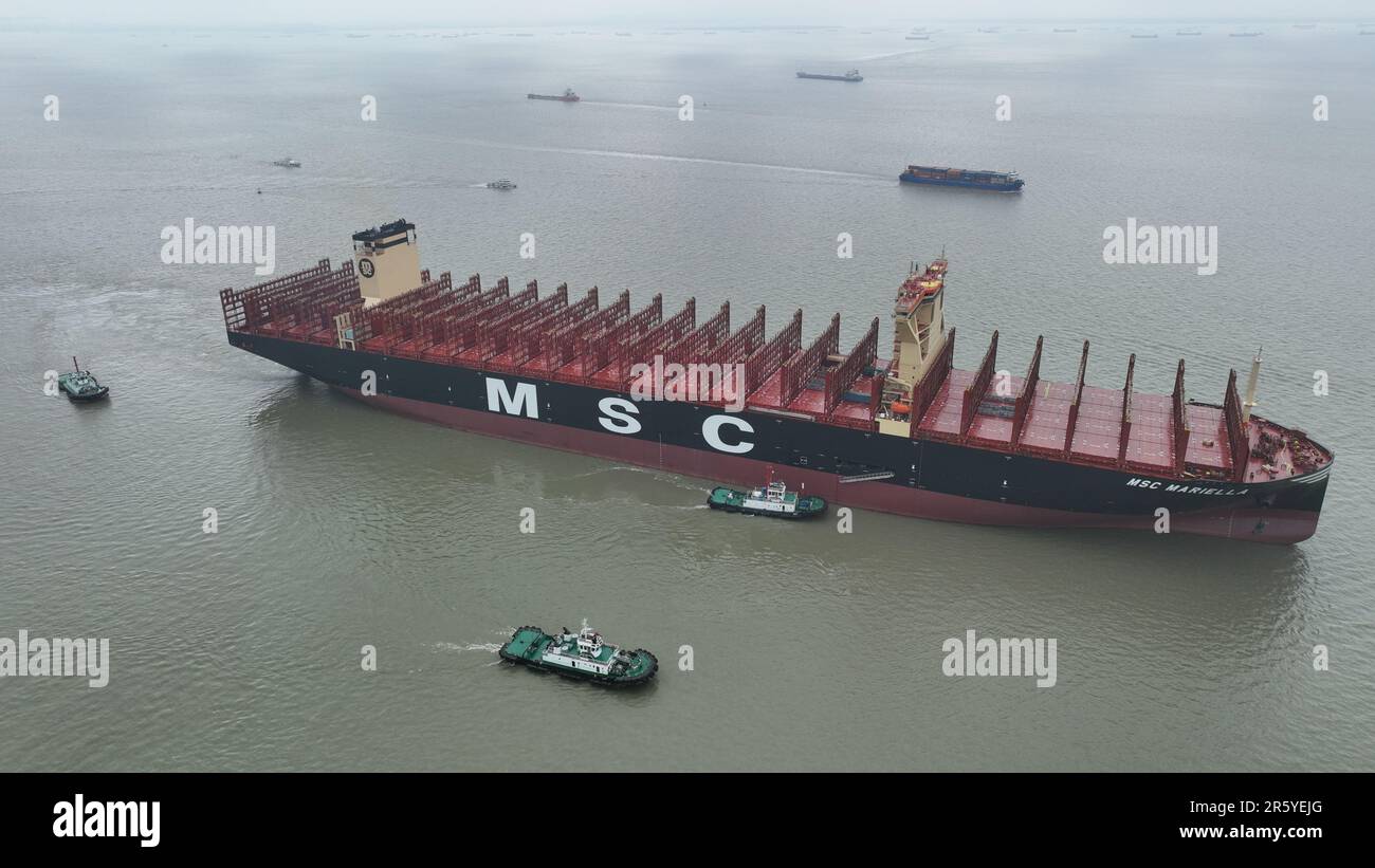 SUZHOU, CHINA - JUNE 6, 2023 - MSC MARIELLA, the world's largest newly ...