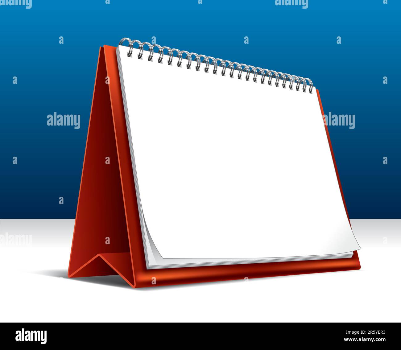 Vector illustration of a desk calendar showing a blank page Stock ...