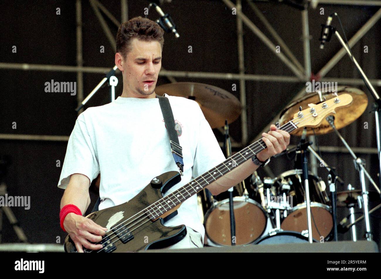 Milan Italy 1994-07-08 : Henry Bogdan bassist of Helmet band during the ...