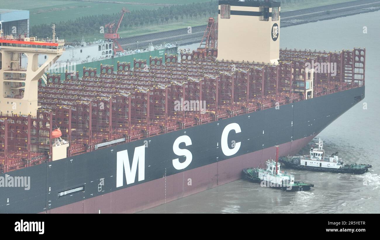 SUZHOU, CHINA - JUNE 6, 2023 - MSC MARIELLA, the world's largest newly ...