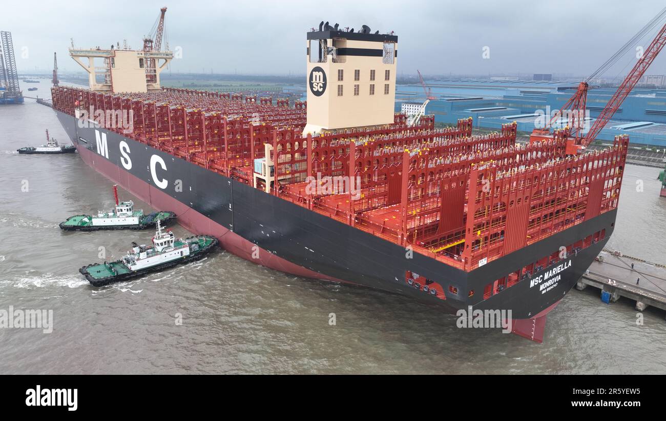 SUZHOU, CHINA - JUNE 6, 2023 - MSC MARIELLA, the world's largest newly ...