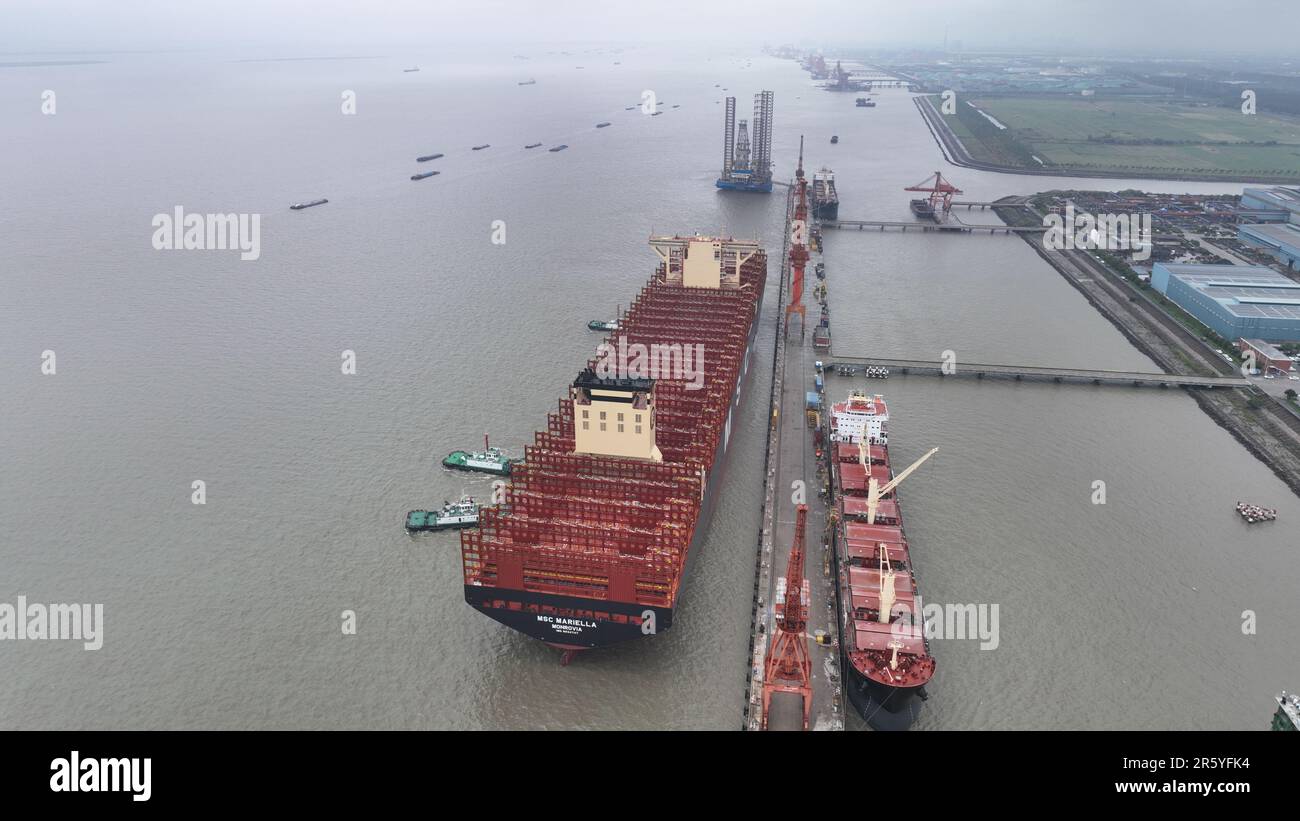 SUZHOU, CHINA - JUNE 6, 2023 - MSC MARIELLA, the world's largest newly ...