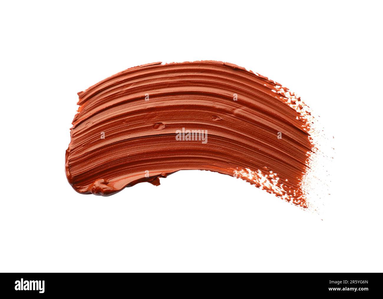 Brown oil paint stroke on white background, top view Stock Photo - Alamy