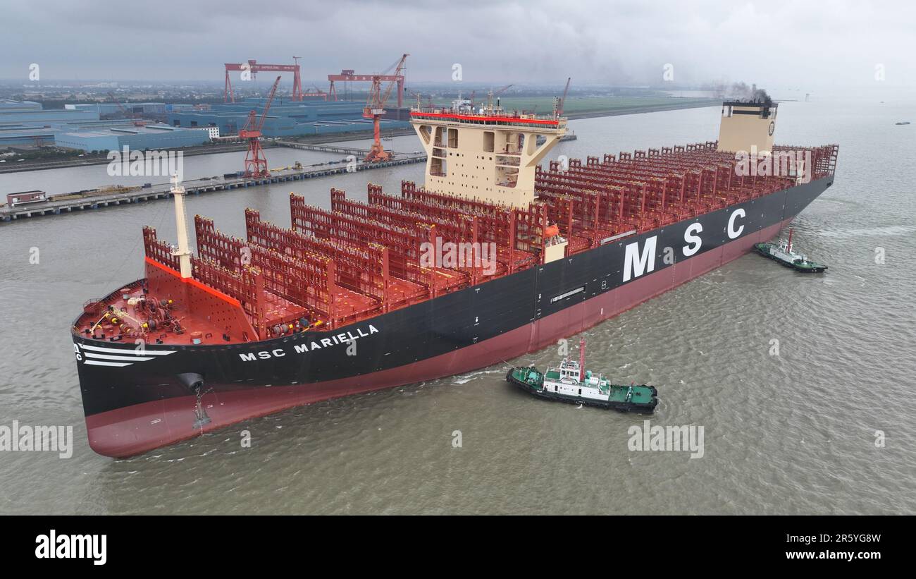 SUZHOU, CHINA - JUNE 6, 2023 - MSC MARIELLA, the world's largest newly ...