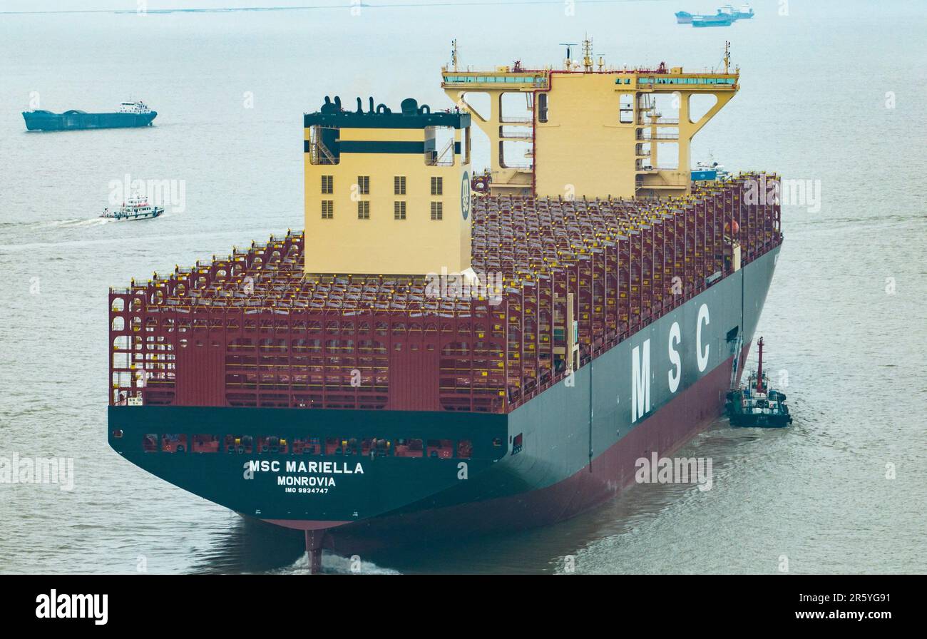 SUZHOU, CHINA - JUNE 6, 2023 - MSC MARIELLA, the world's largest newly ...