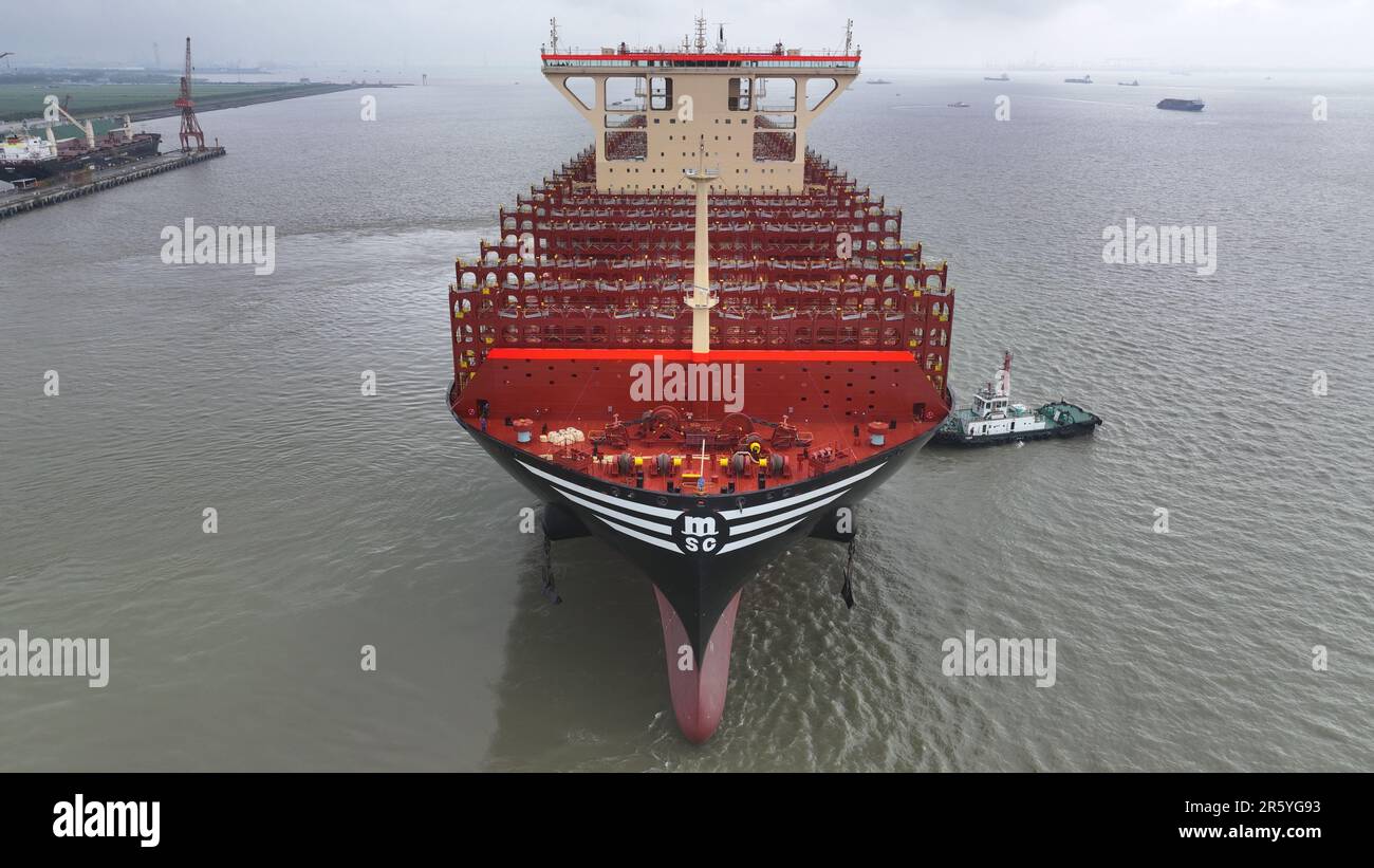 SUZHOU, CHINA - JUNE 6, 2023 - MSC MARIELLA, the world's largest newly ...