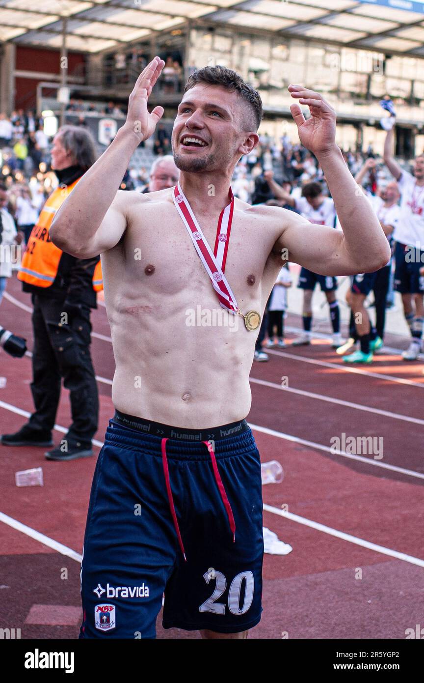 Aarhus, Denmark. 04th, June 2023. Mikkel Duelund (20) of Aarhus GF seen ...