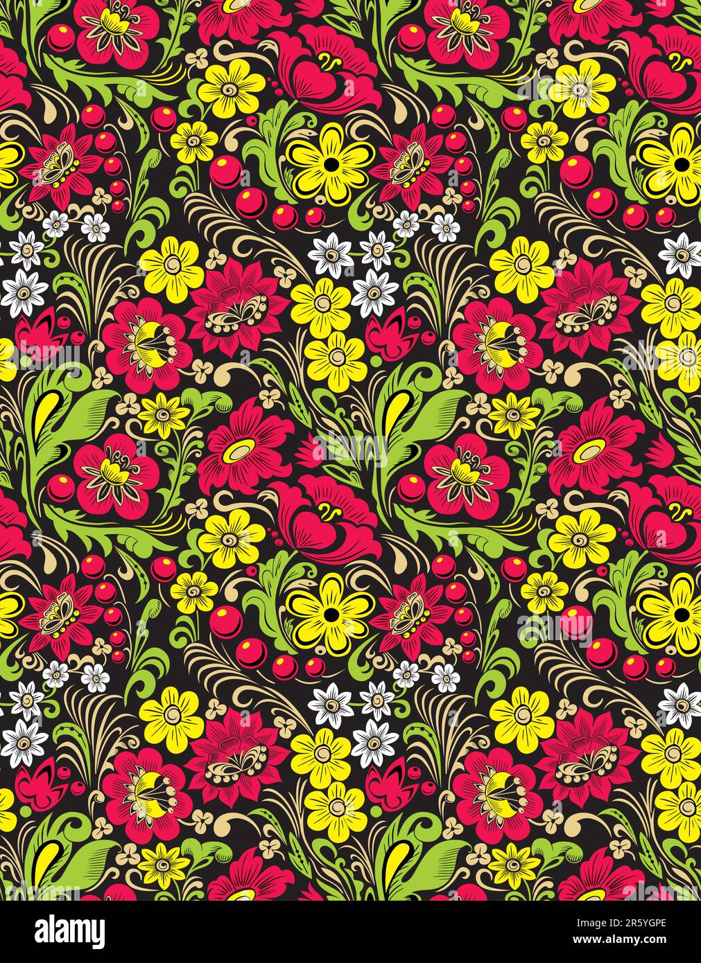 Vector seamless pattern in traditional Russian style. Design element ...