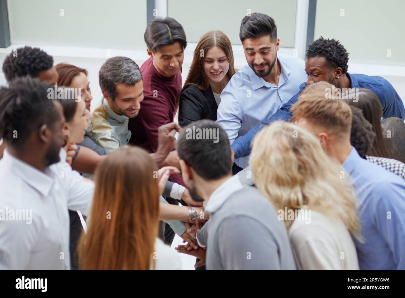 Team of diverse people feeling strong, united and always ready to ...