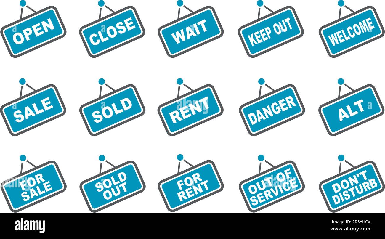 Vector icons pack - Blue Series, signals collection Stock Vector Image ...