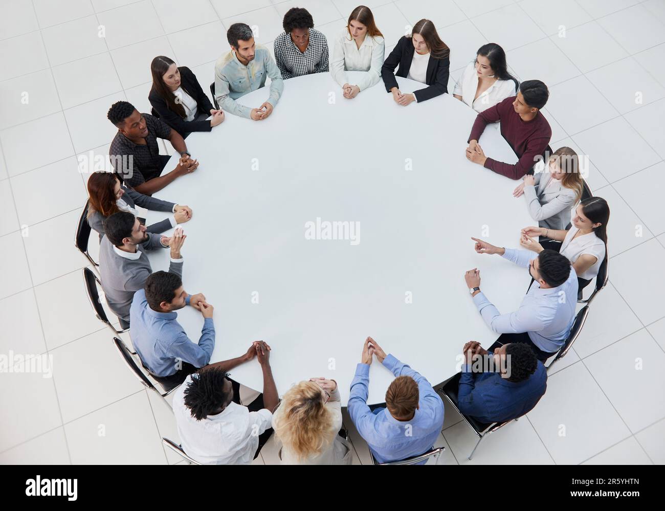 View round conference table from above hi-res stock photography and ...