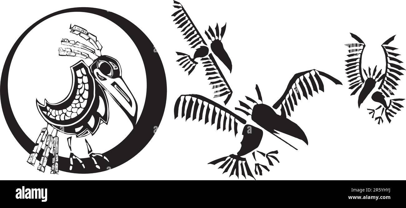Raven and his clan rendered in Northwest Coast Native Style Stock ...