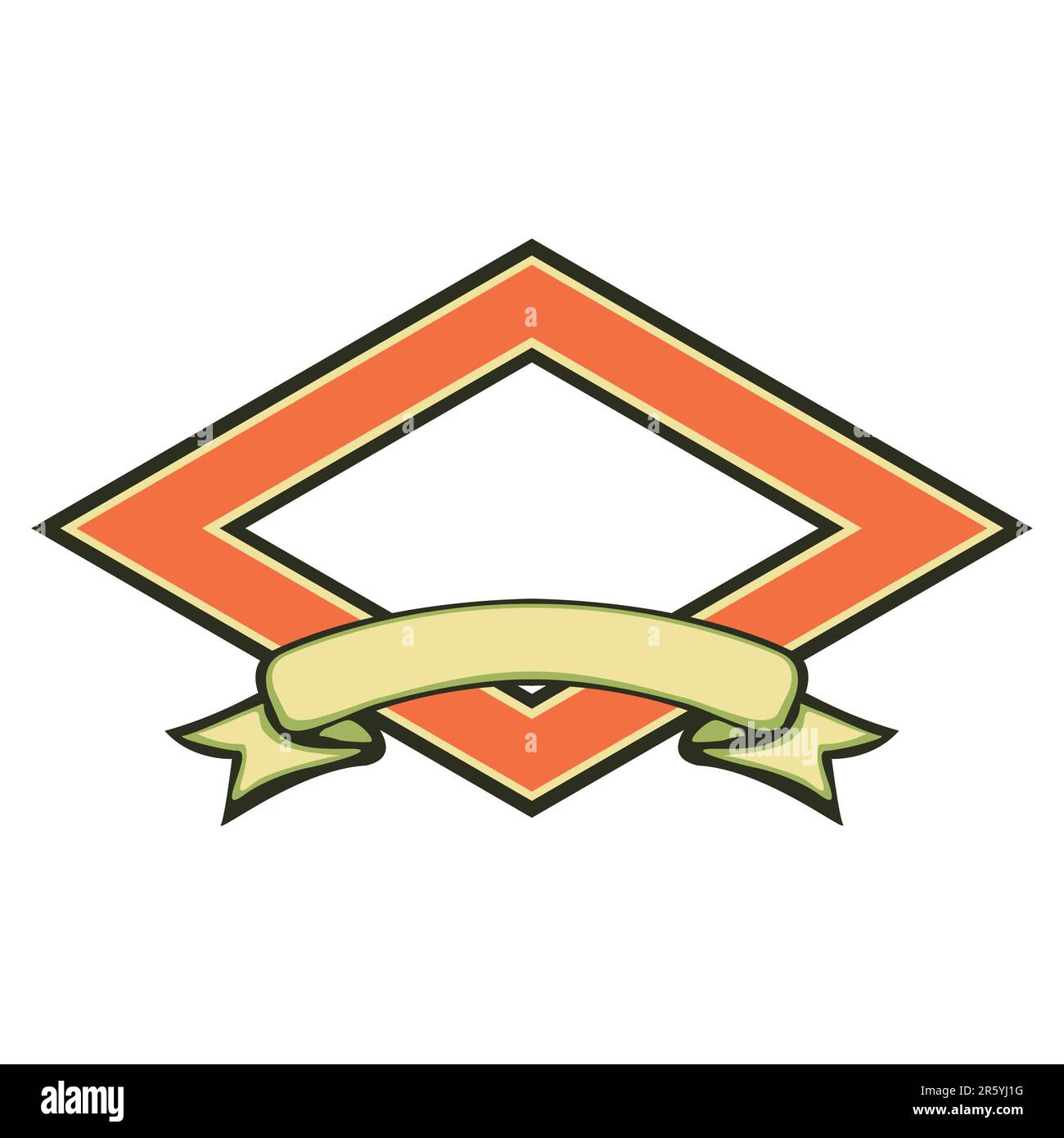 Empty logo with ribbon isolated over white background Stock Vector ...