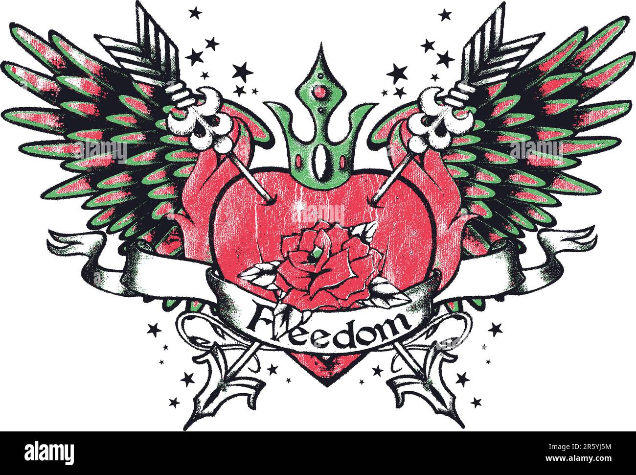 Gothic heart and wing illustration Stock Vector Image & Art - Alamy