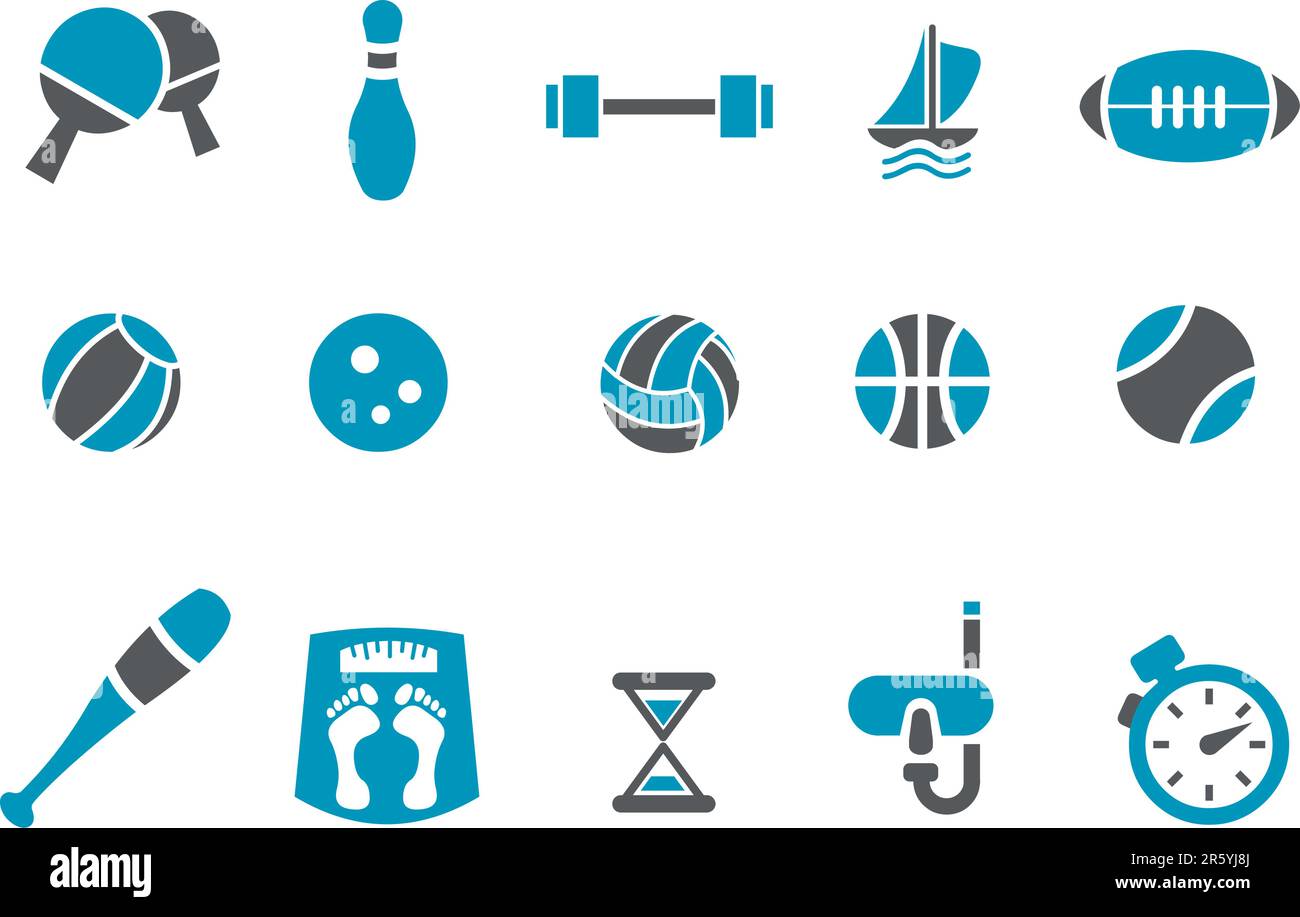 Vector icons pack - Blue Series, sport collection Stock Vector Image ...