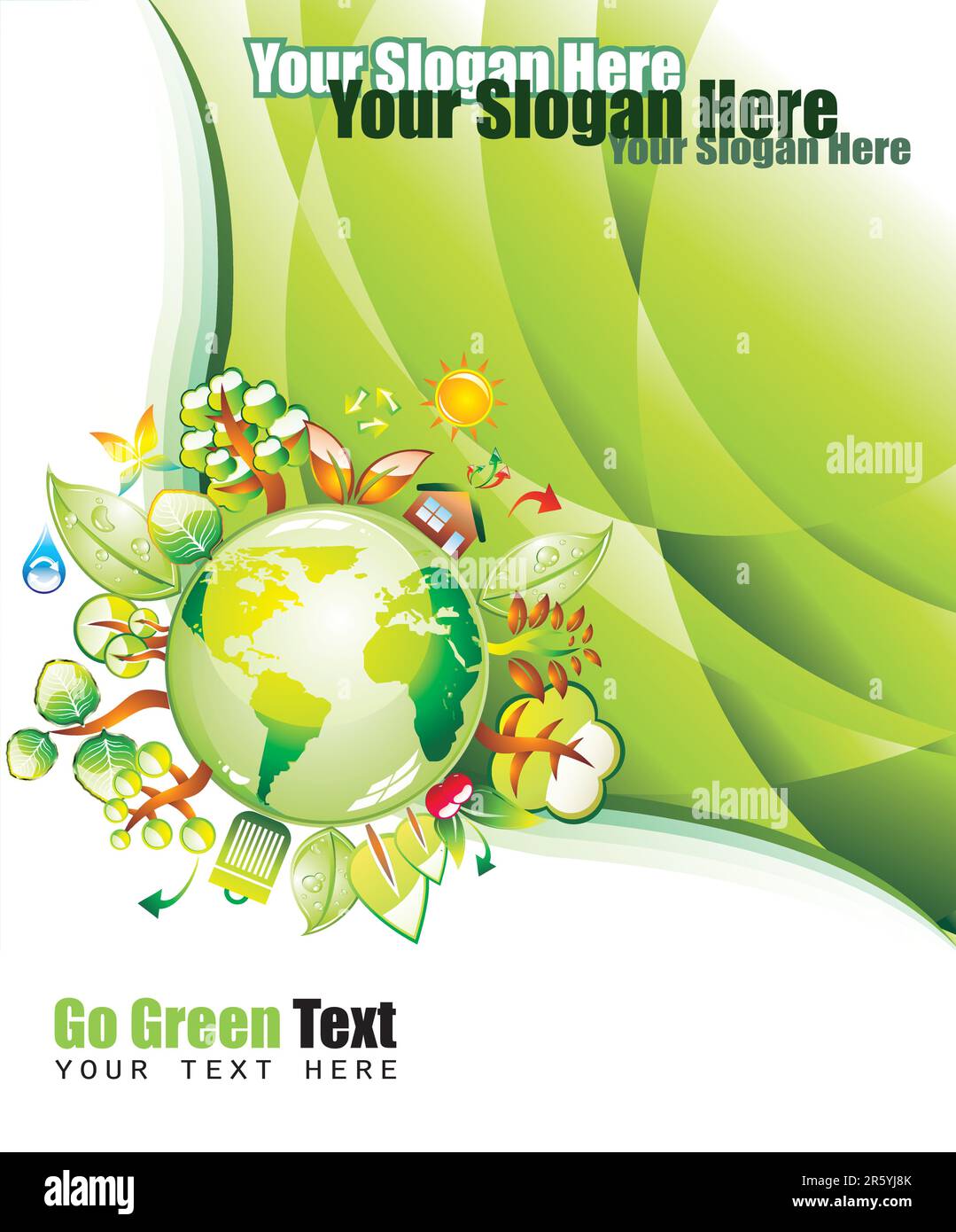 Ecology Green Environmen Background with Eco Earth Illustration Stock ...