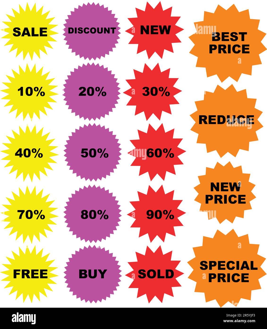 Set of color price tags Stock Vector Image & Art - Alamy