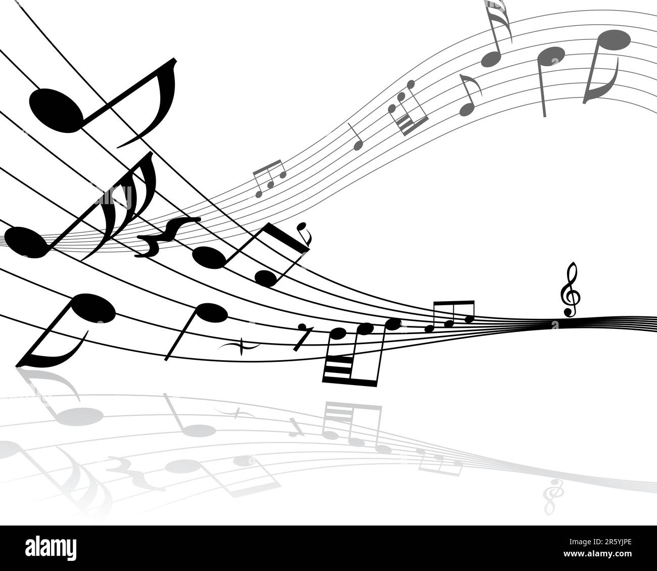 Musical notes background with lines. Vector illustration Stock Vector ...