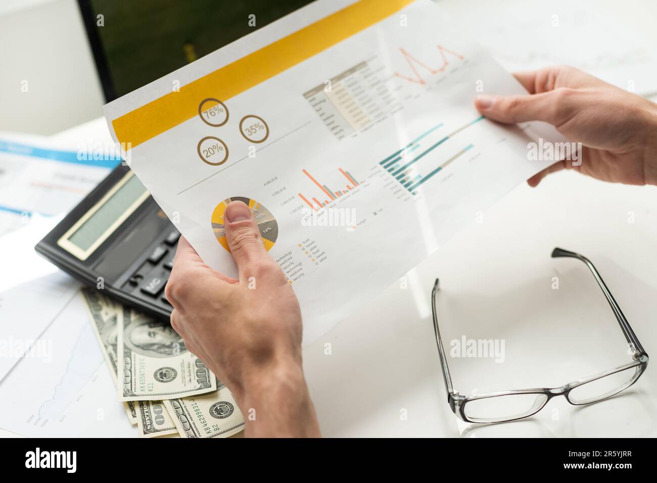 Financial printed paper charts, graphs and diagrams Stock Photo - Alamy