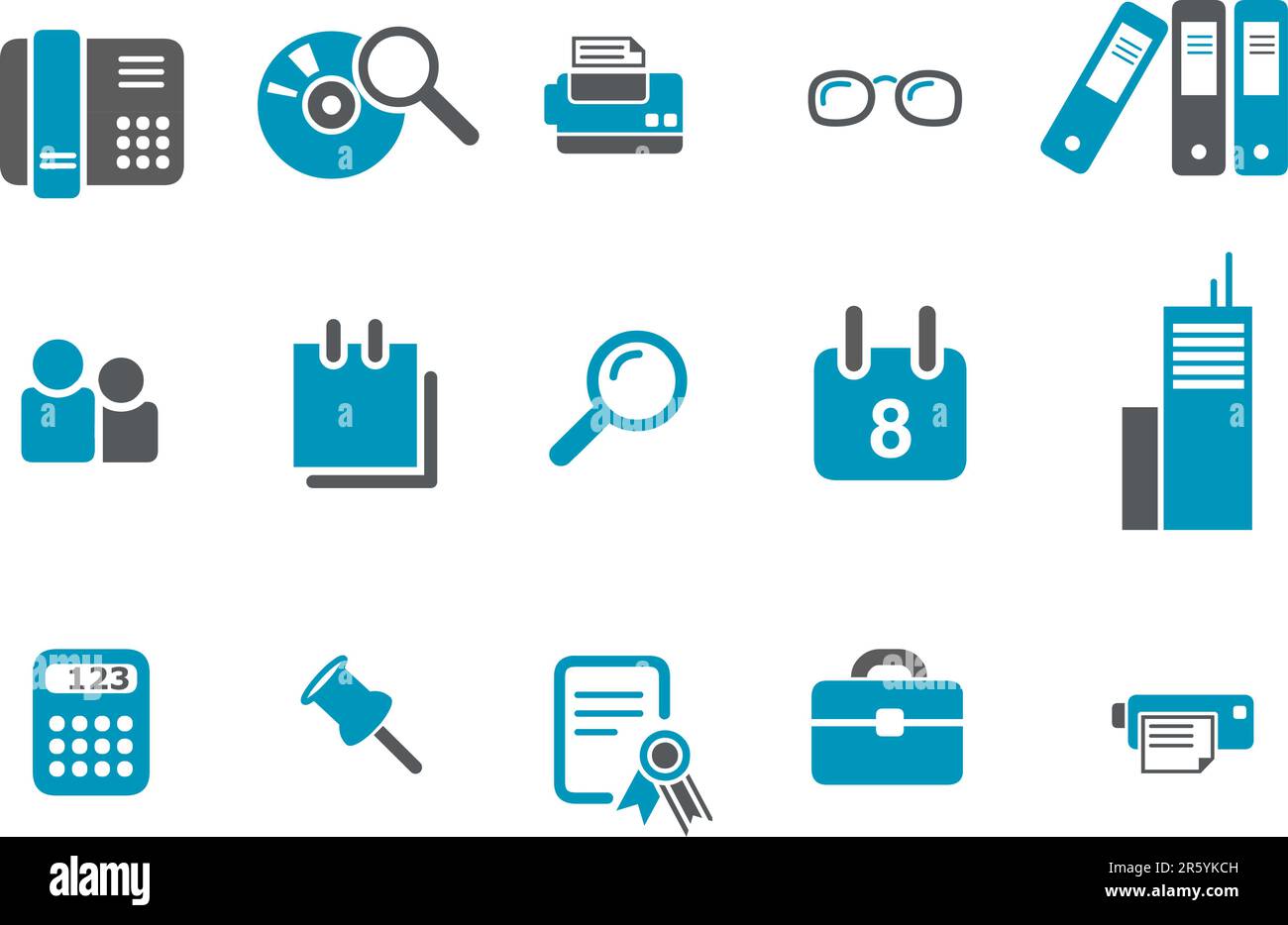 Vector icons pack - Blue Series, office collection Stock Vector Image ...