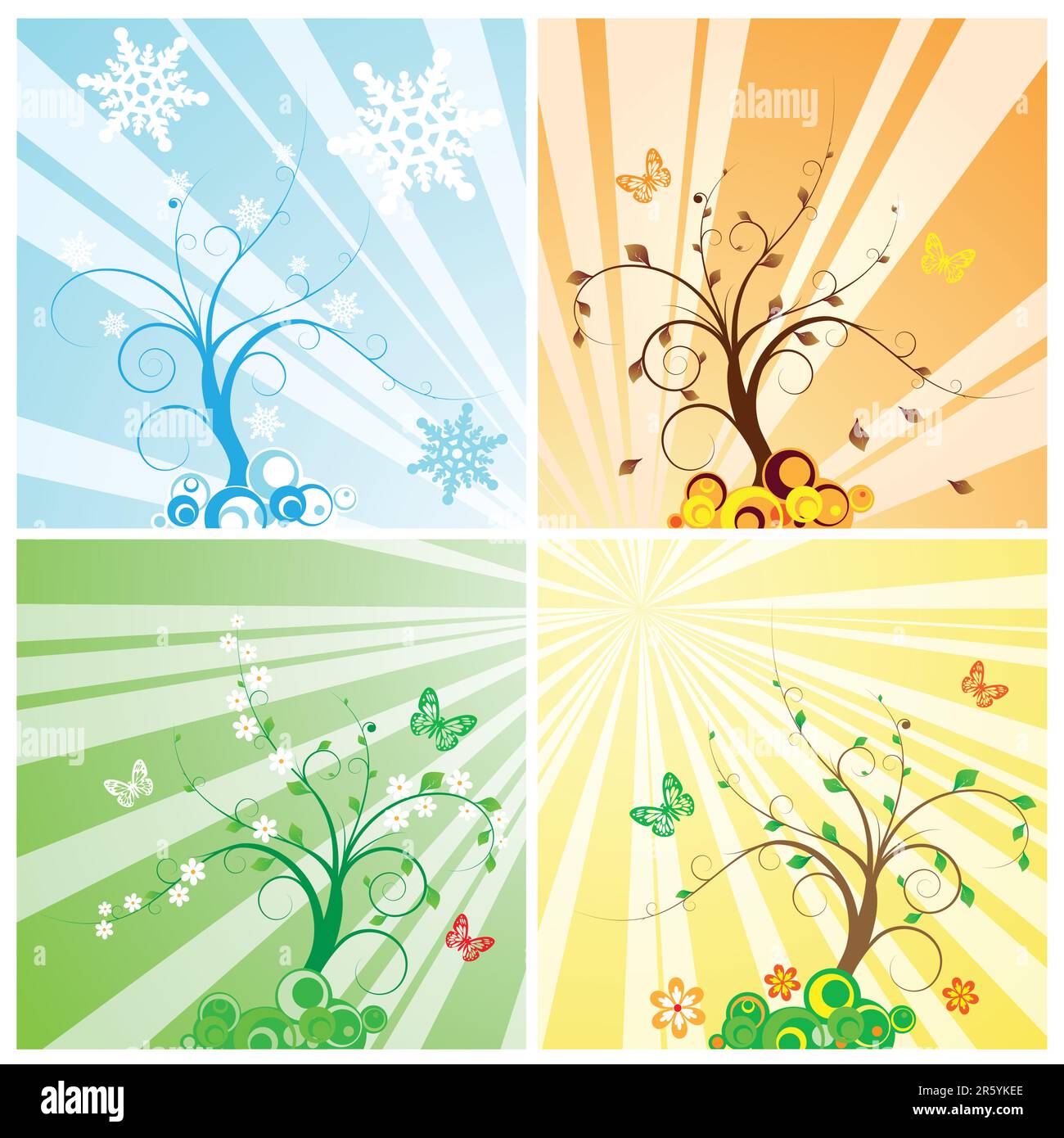 Four seasons tree Cut Out Stock Images & Pictures - Alamy