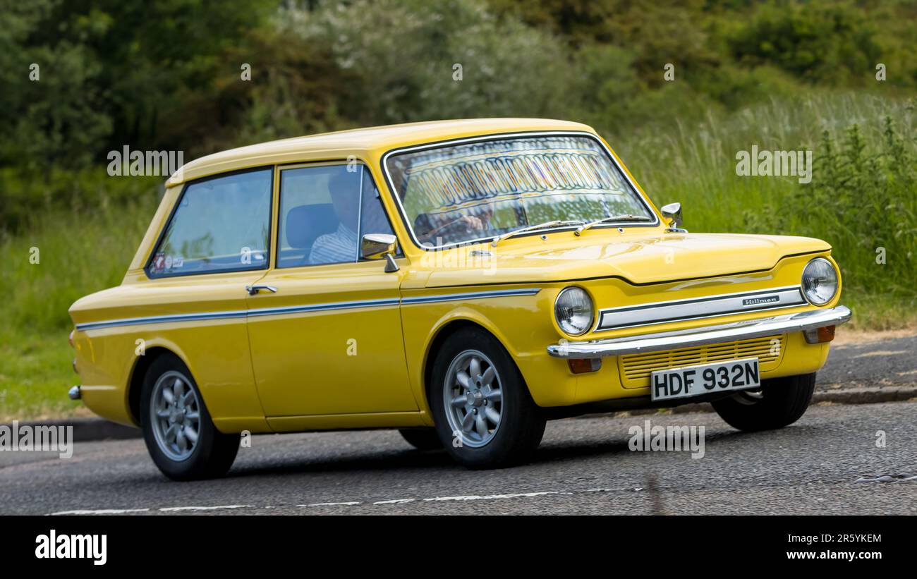 Stony Stratford,UK - June 4th 2023: 1975 yellow HILLMAN IMP classic car ...