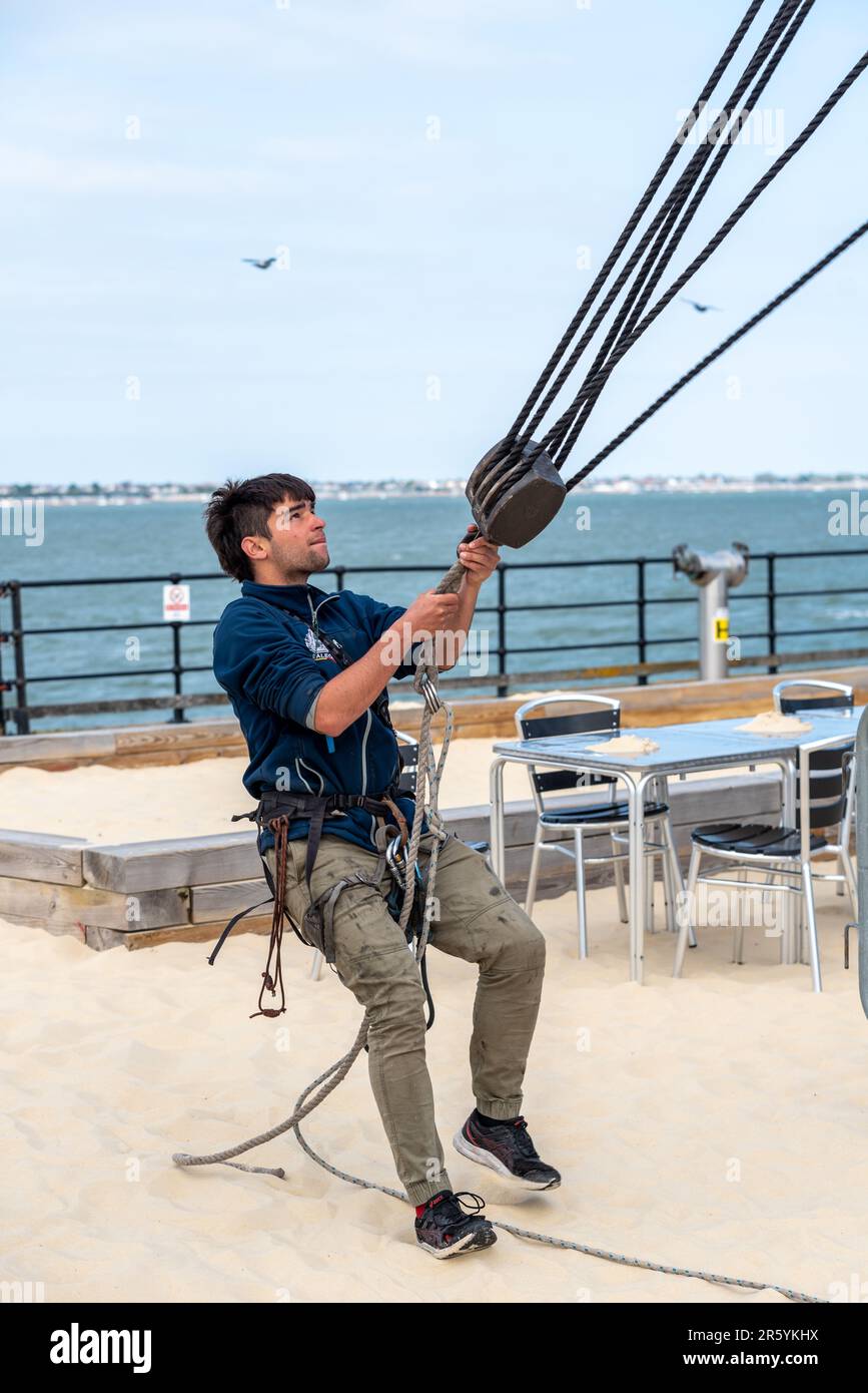 Replica 17th century Spanish galleon at Southend Pier, Southend on Sea ...