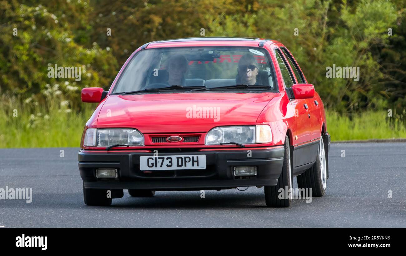 Stony Stratford,UK - June 4th 2023: 1990 red FORD SIERRA classic car ...