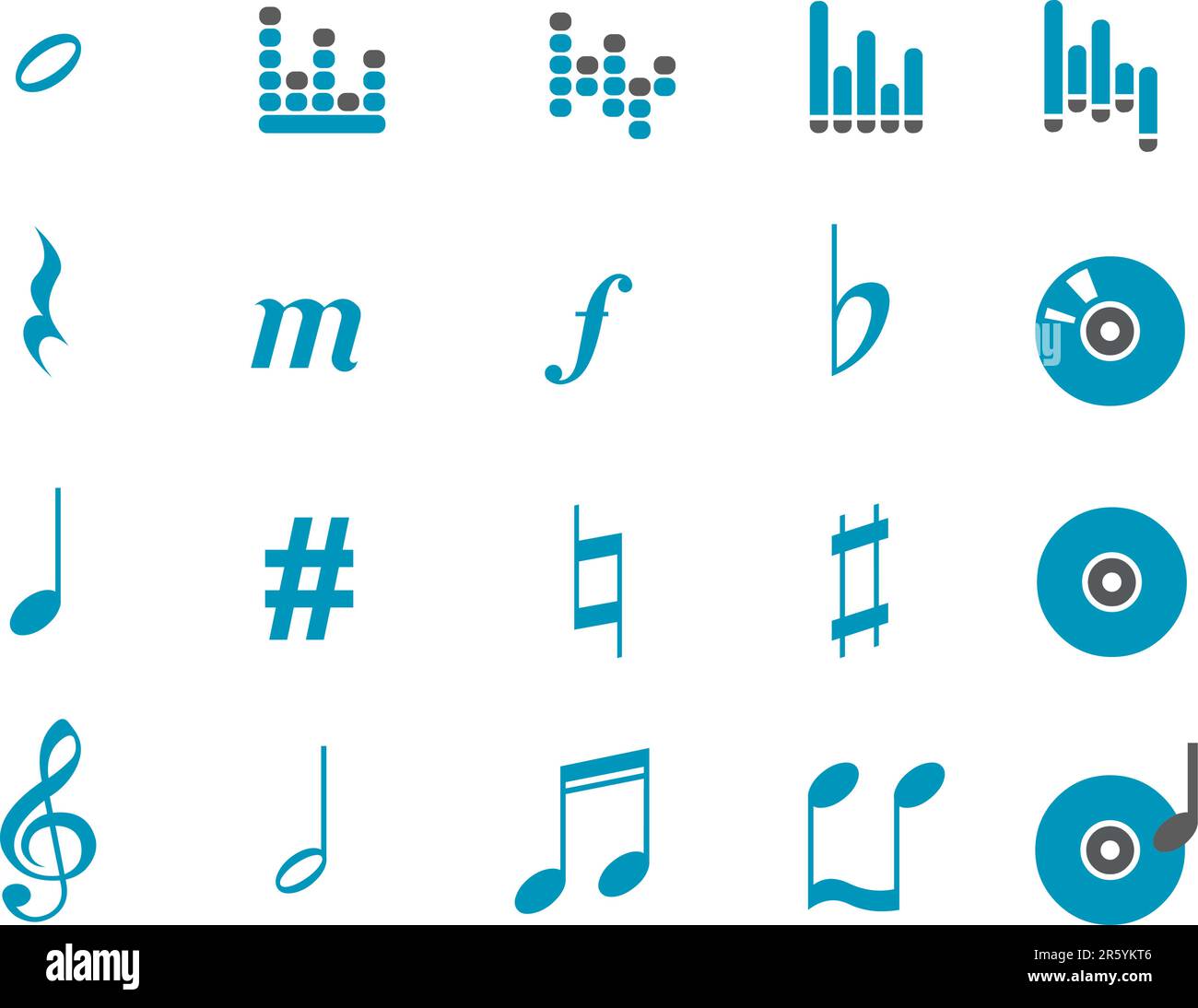 Vector icons pack - Blue Series, music collection Stock Vector Image ...