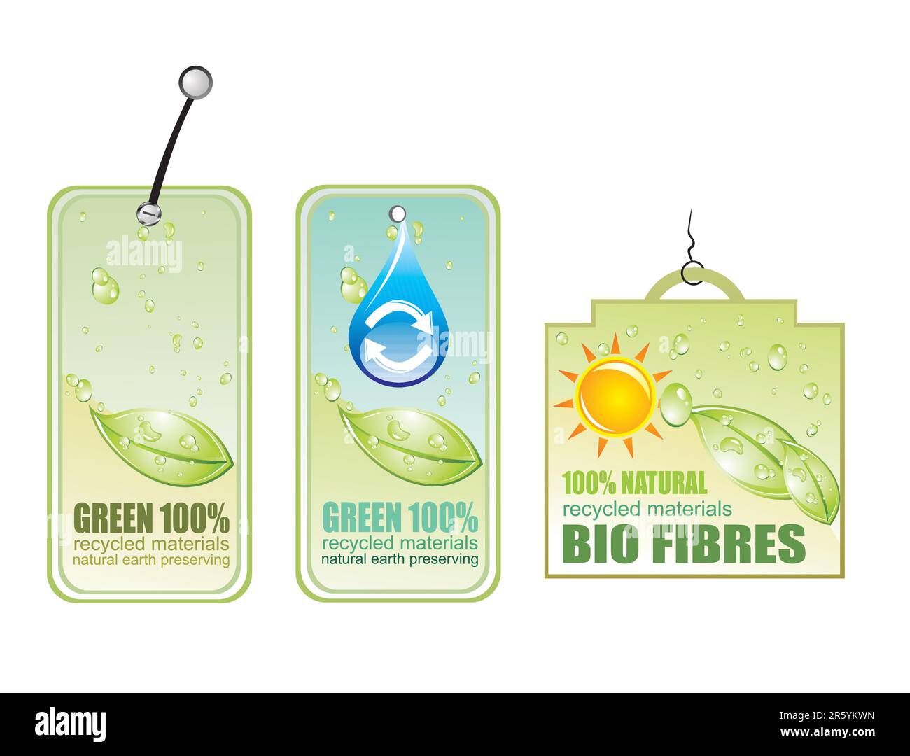 Green Recycle and Bio tag icons - set 4 Stock Vector Image & Art - Alamy