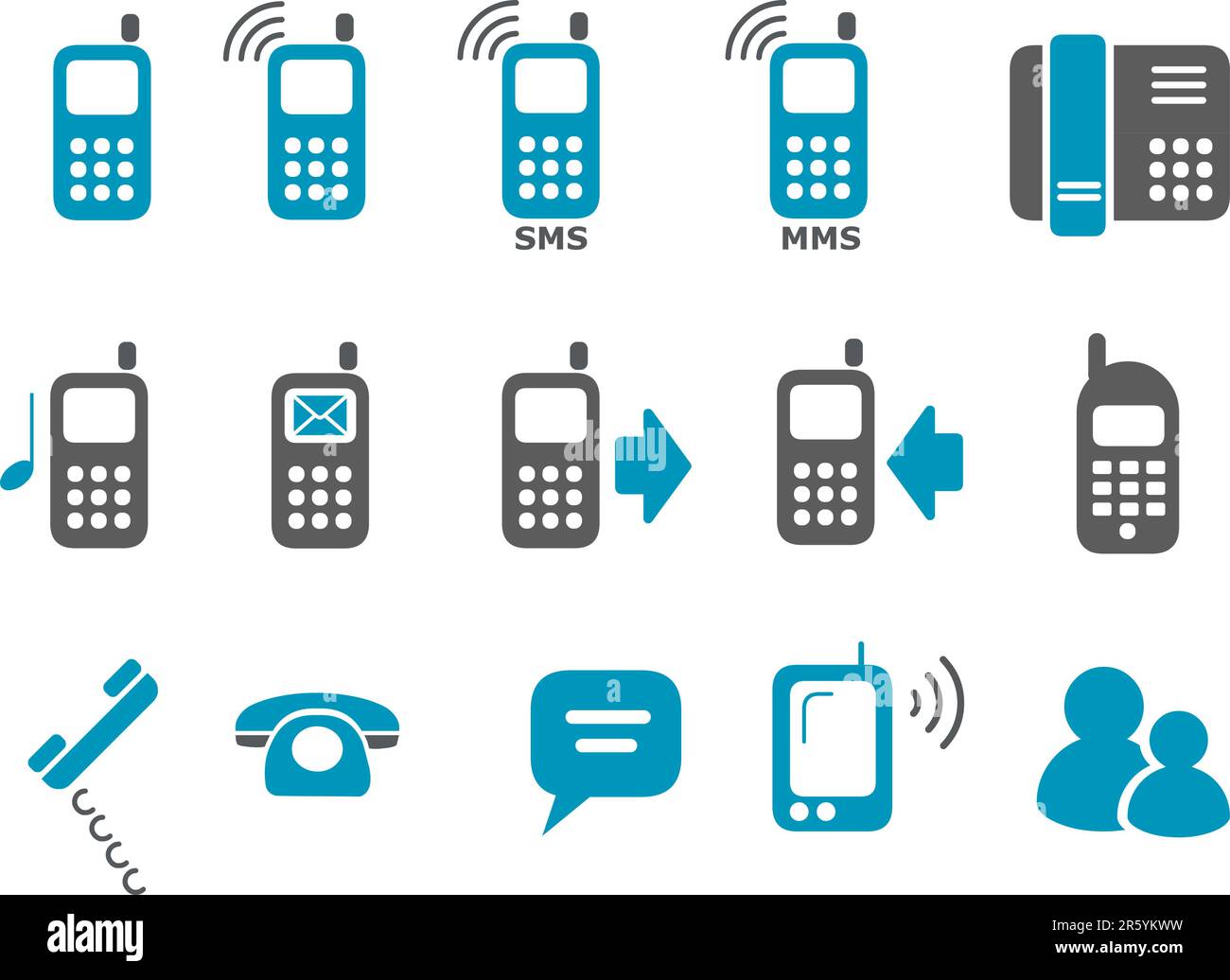 Vector icons pack - Blue Series, phones collection Stock Vector Image ...
