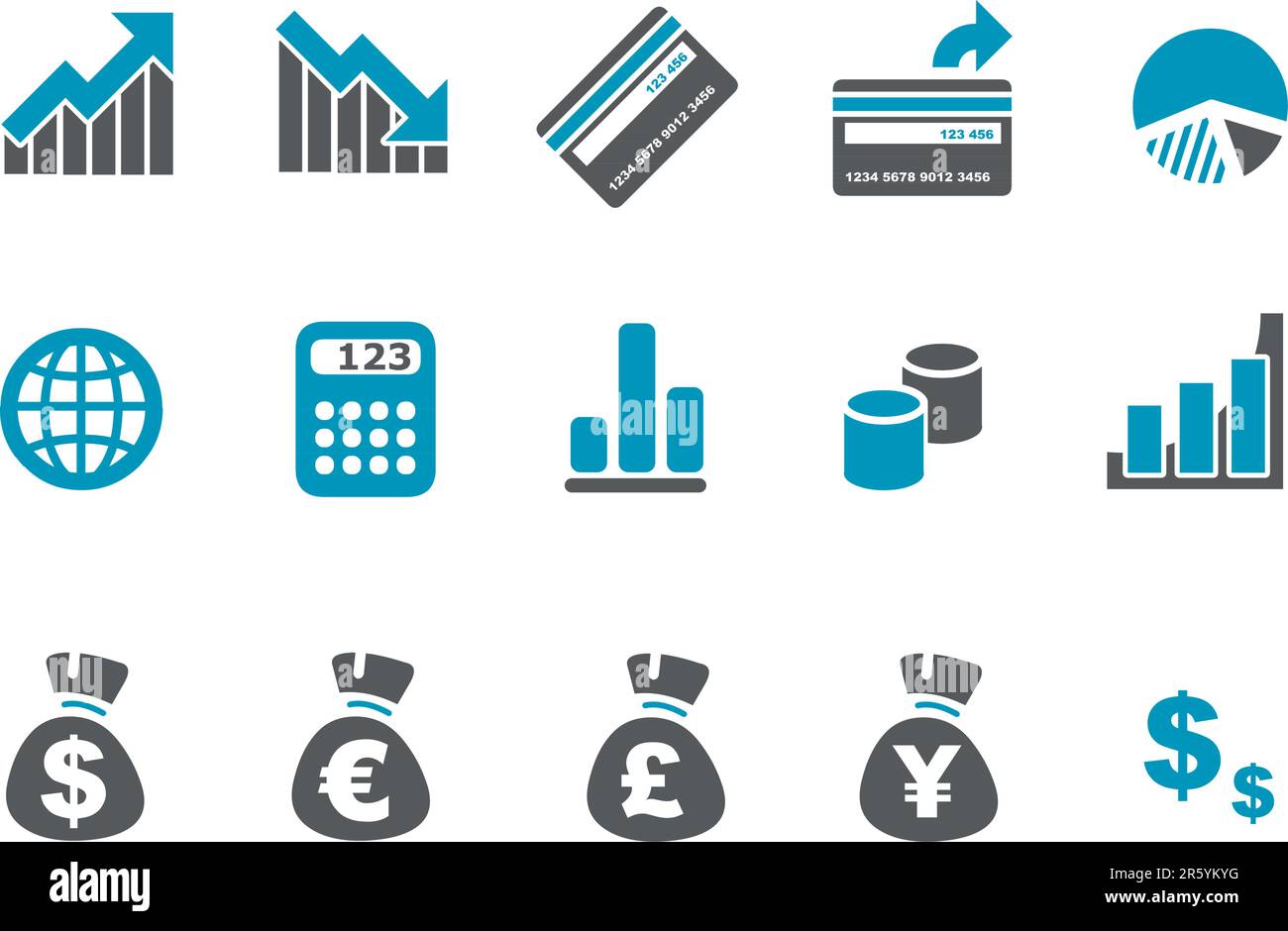 Vector icons pack - Blue Series, money collection Stock Vector Image ...