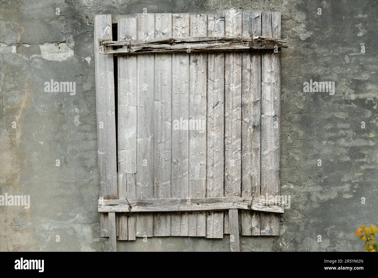 old window covered with gray wood Stock Photo - Alamy