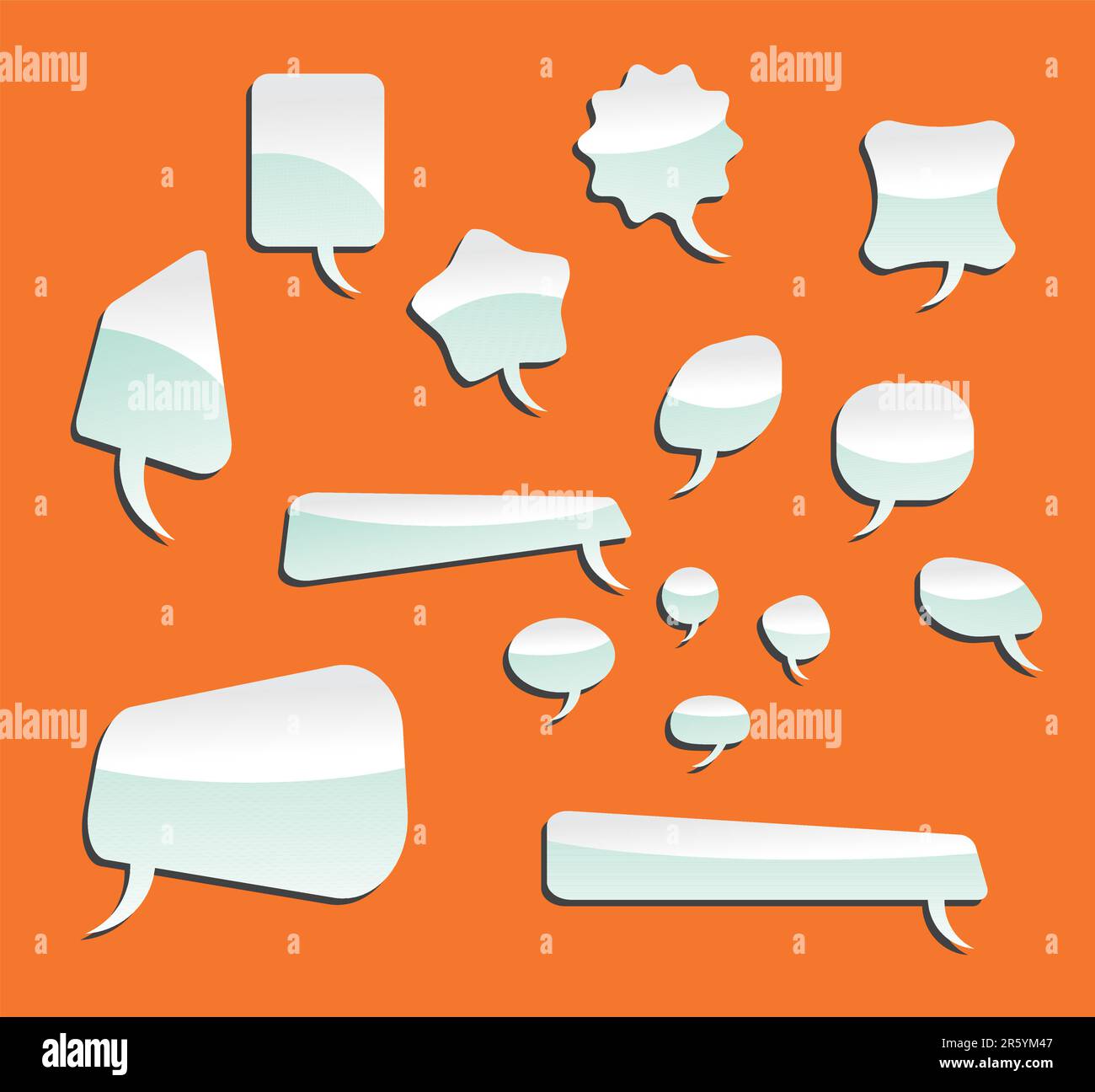 Complete Set of Comic Clouds with Grey Shadow Stock Vector Image & Art ...