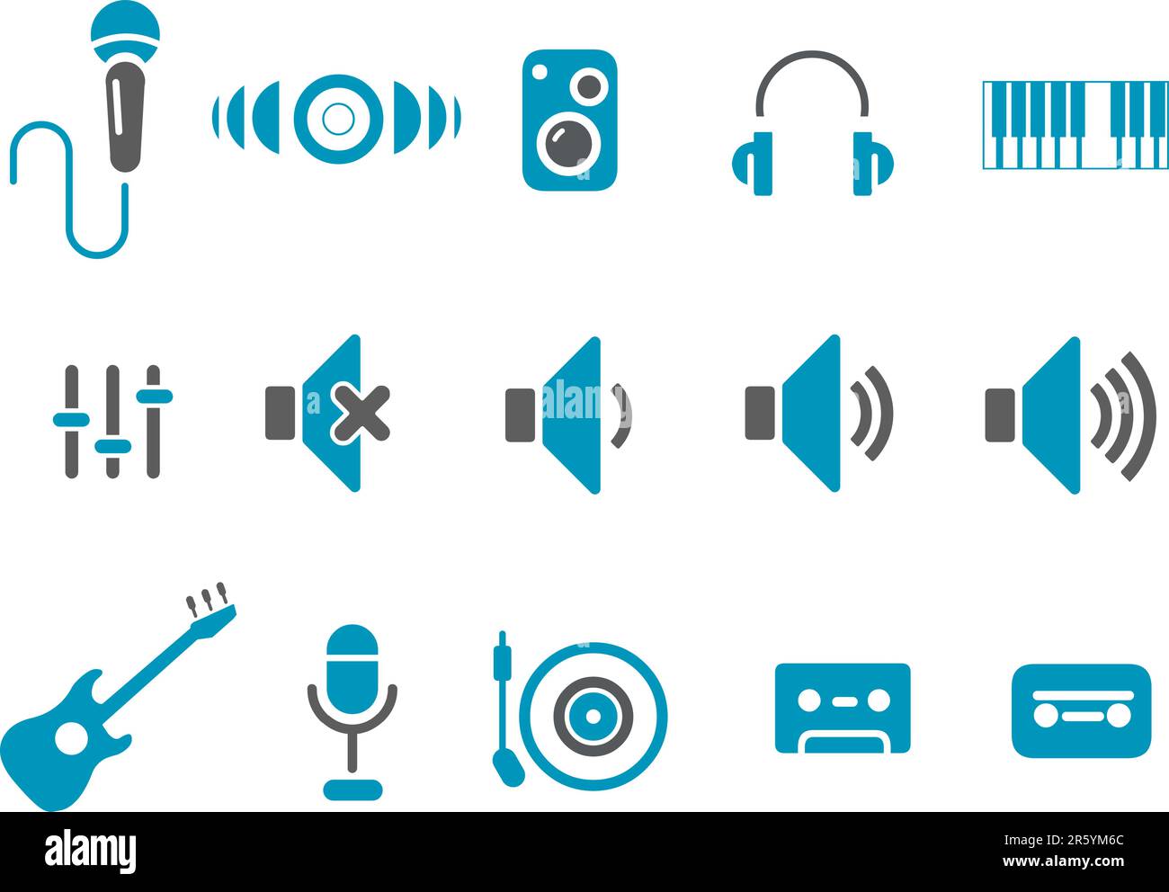 Vector icons pack - Blue Series, music collection Stock Vector Image ...