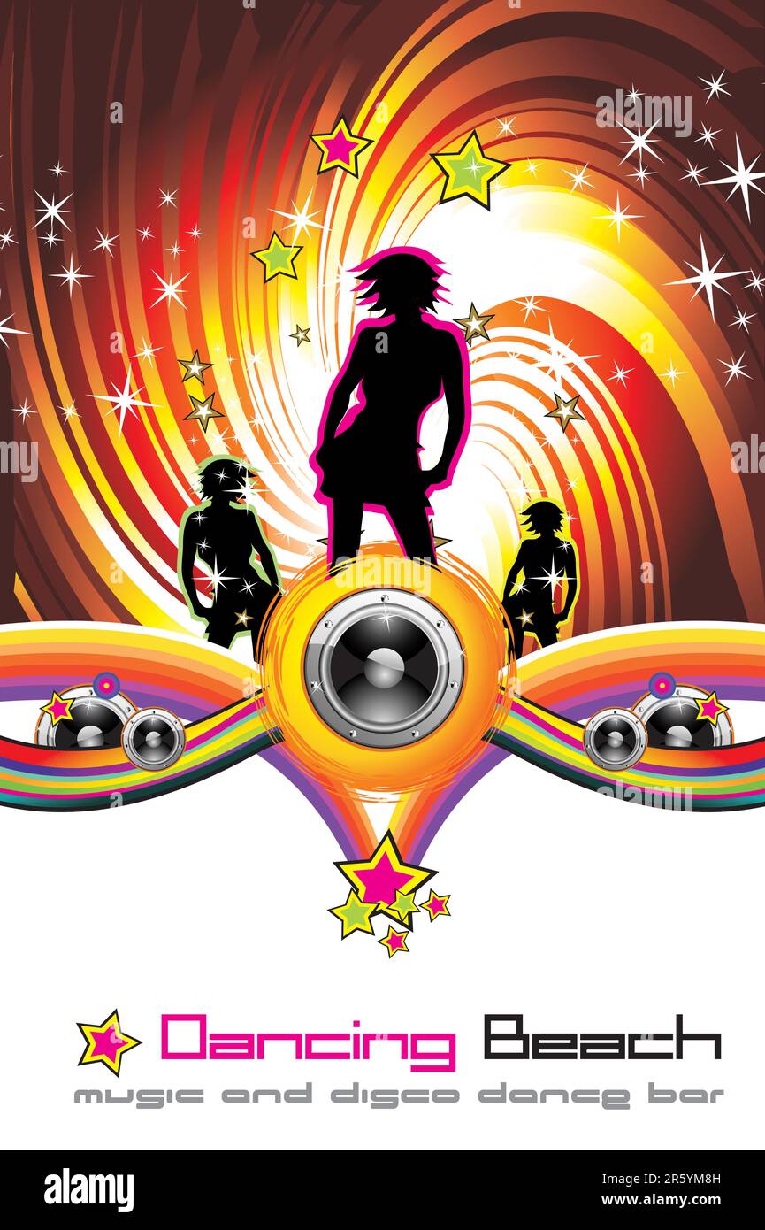 Woman Nigh Background for Disco Dance Flyer Stock Vector Image & Art ...
