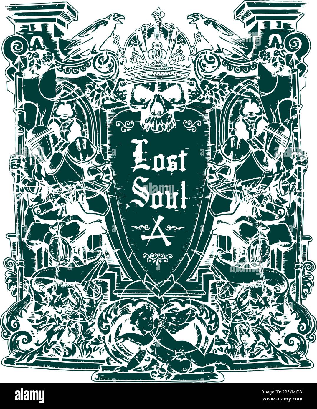 heraldic skull shield emblem illustration Stock Vector Image & Art - Alamy