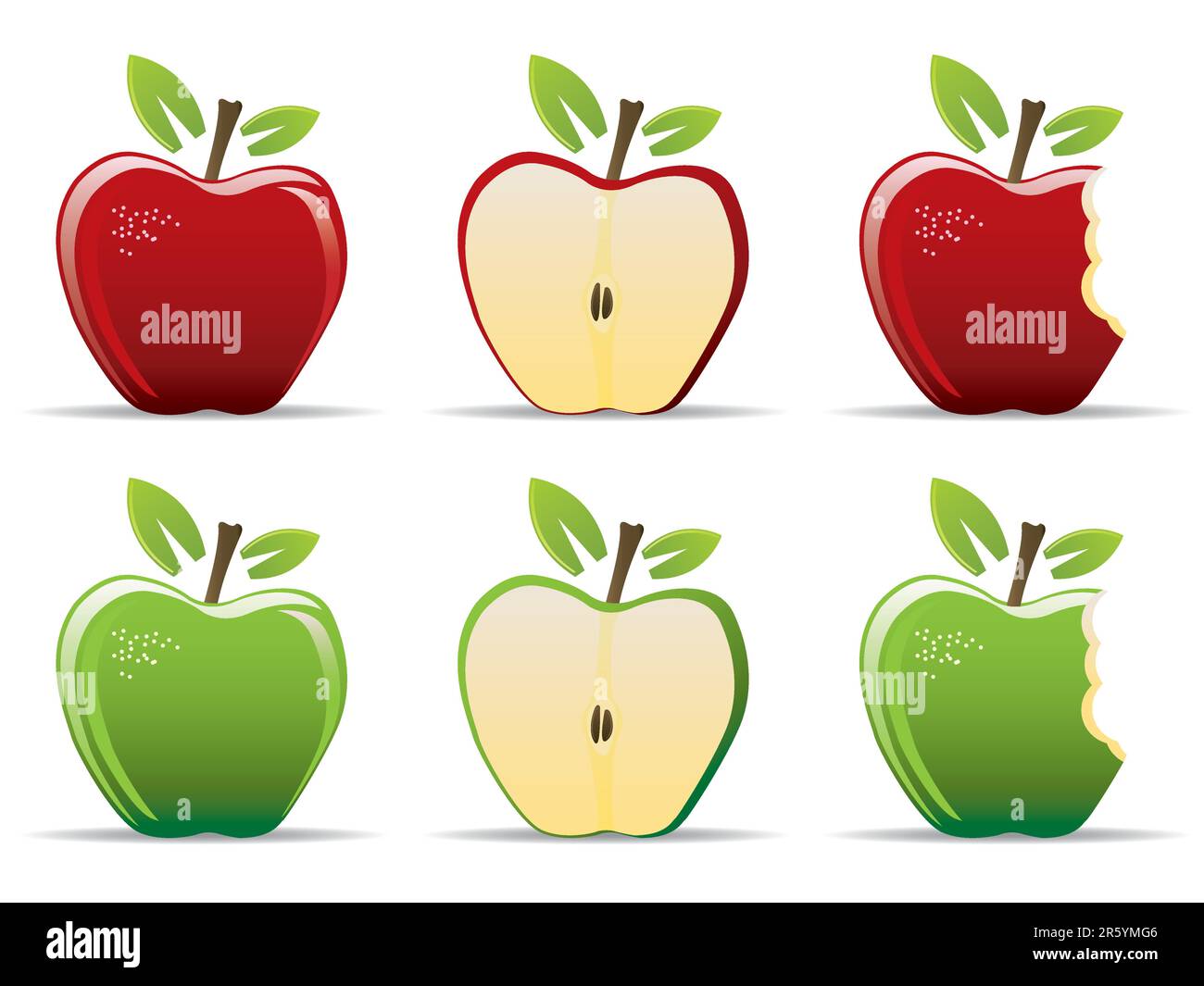 Set of red and green apples Stock Vector Image & Art - Alamy